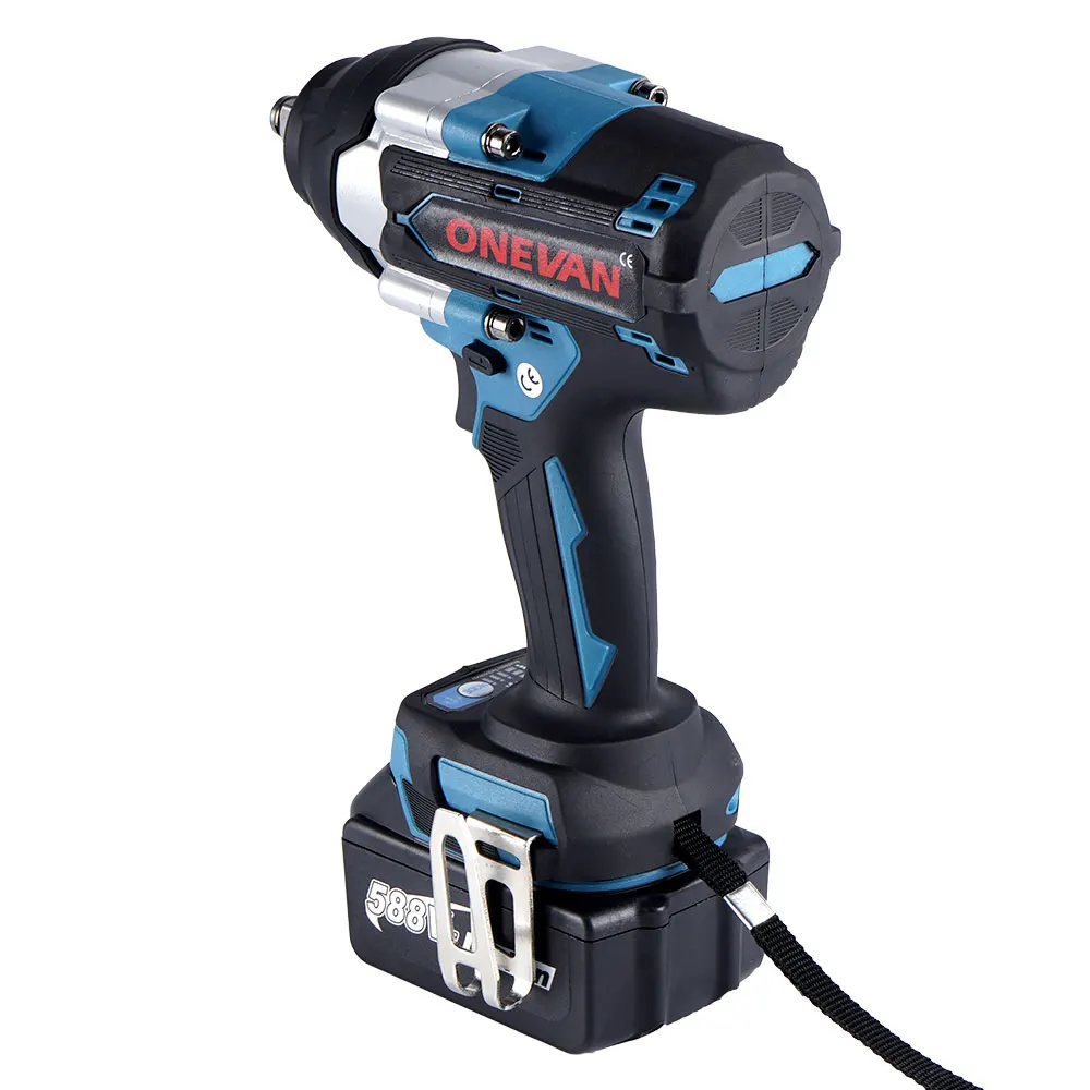 1800n.m Torque Brushless Electric Impact Wrench With 588vf Battery 1/2 ...