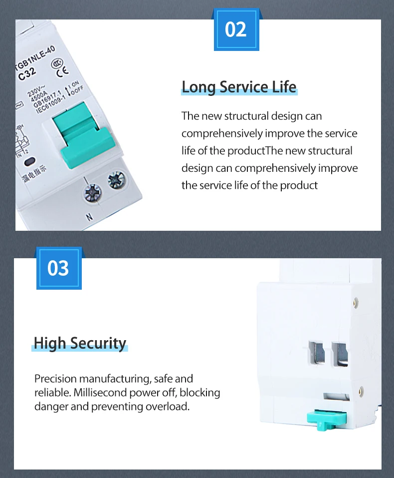 Switch Breaker Interruptores Automatico Tengen Tgb1nle-40 Leakage Protection Circuit Breaker ...