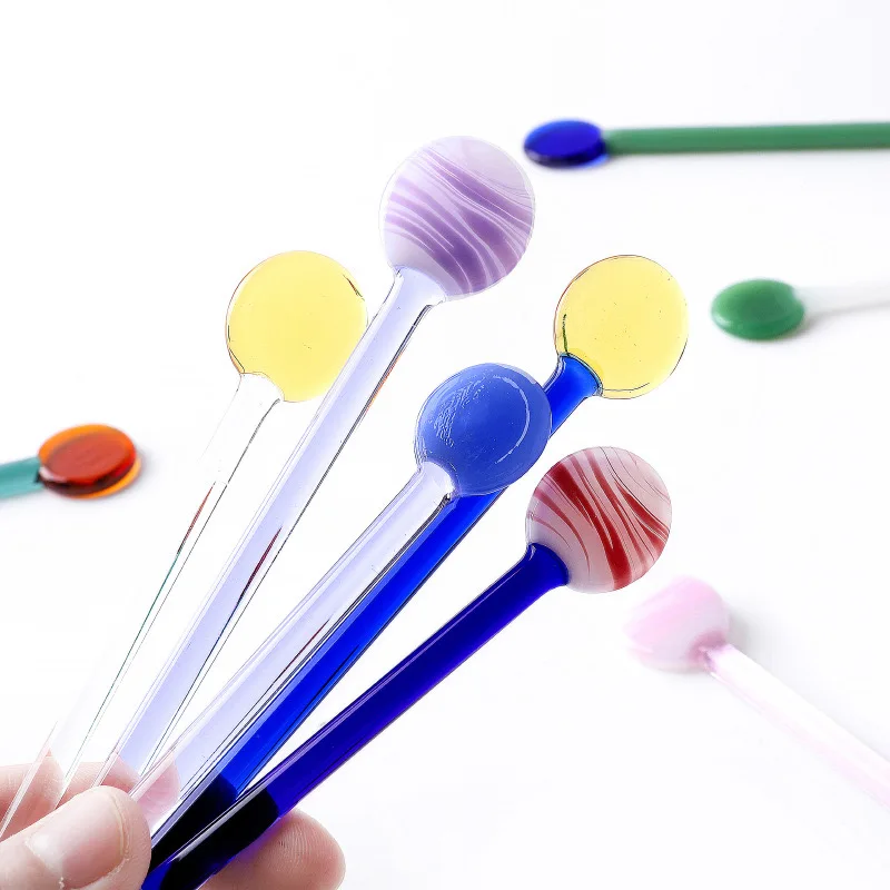 Mini Little Tea Spoons Color Glass Stir Spoon For Coffee Sugar Dessert ...