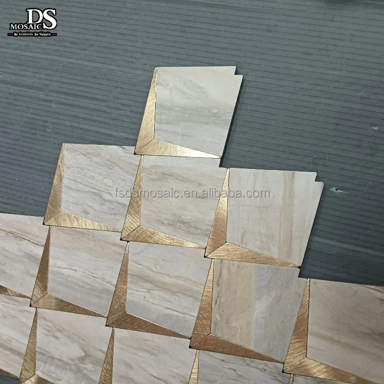 Stone Pattern Diamond Shape Backsplash Wall Tile Mosaic
