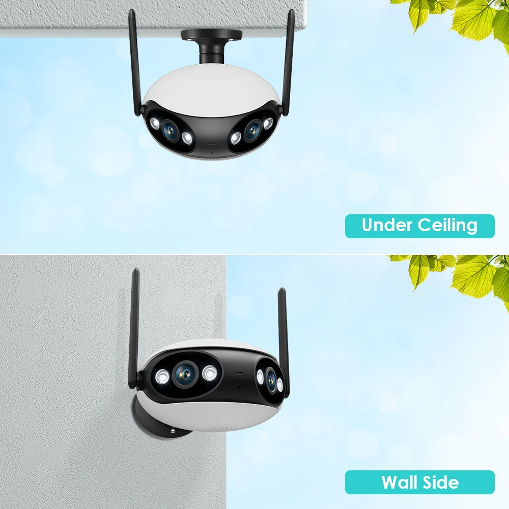 8mp 4k Dual Lens Ultra Wide Angle 180 Wifi Ip Camera Outdoor 4mp Full ...