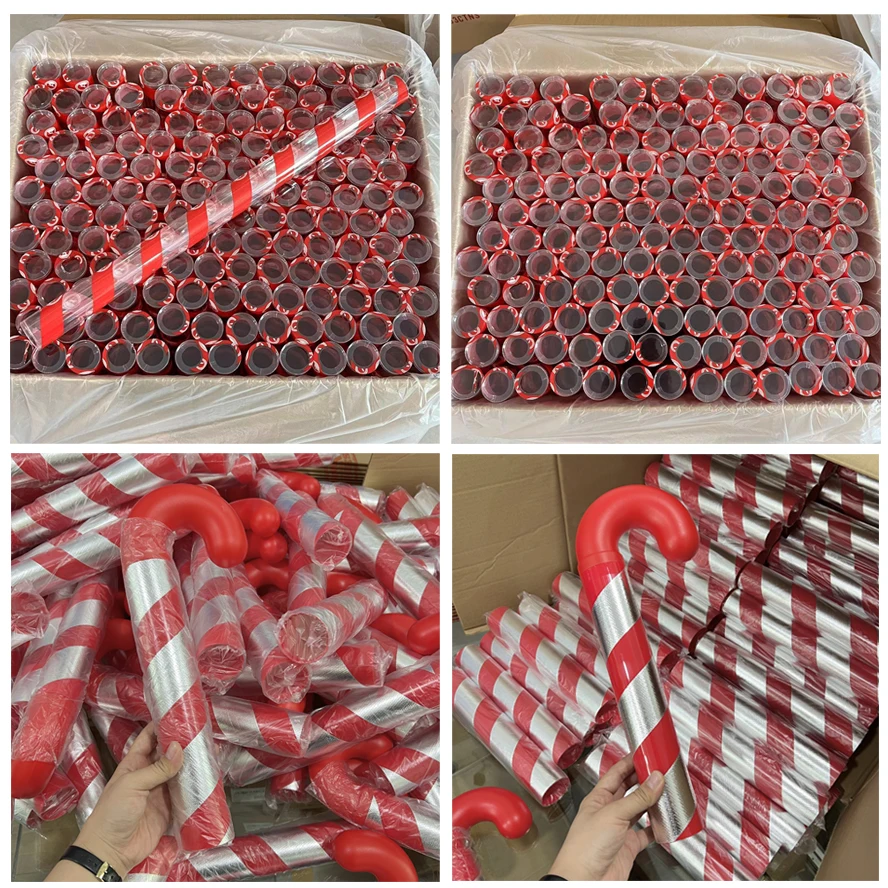 Candy Cane Shaped Container Empty Clear Plastic Holiday Plastic Food ...