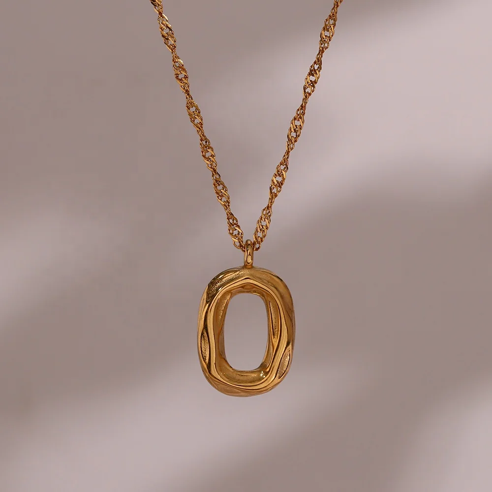 Minimalist Hollow Out Toast Shape Pendant Necklace Non Tarnish ...