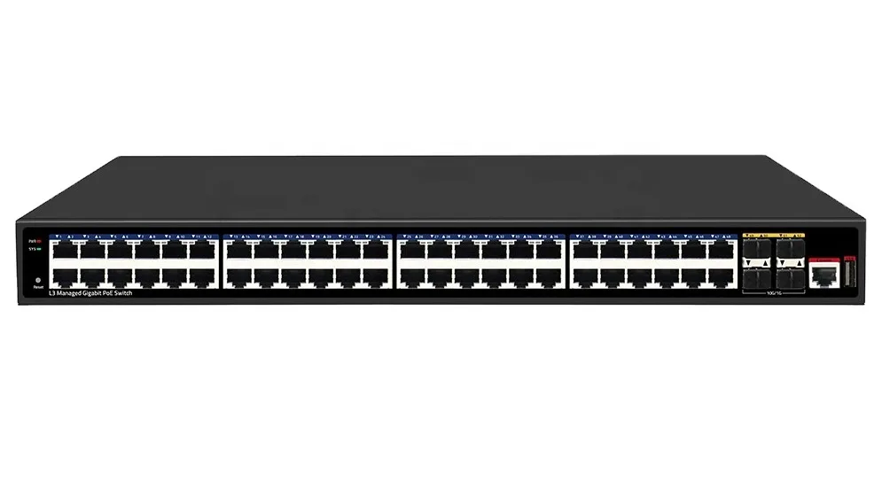 Sfp Switch 48 Port Gigabit L3 Managed Ethernet Switch New Factory Oem 10g Stock Switch Poe 2 Lan ...