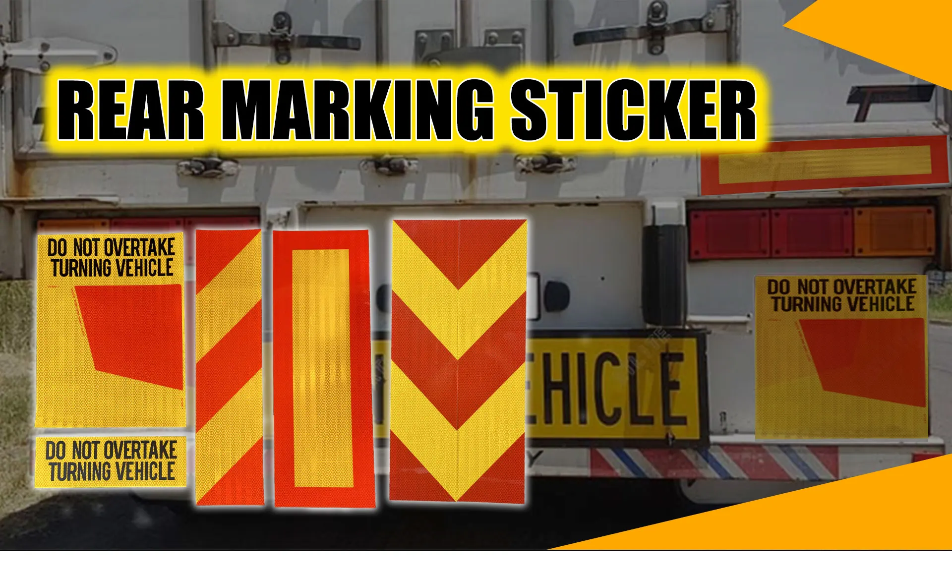 Zambia Vehicle Chevron Red Yellow Reflect Sticker Self Adhesive 200mmx1 ...