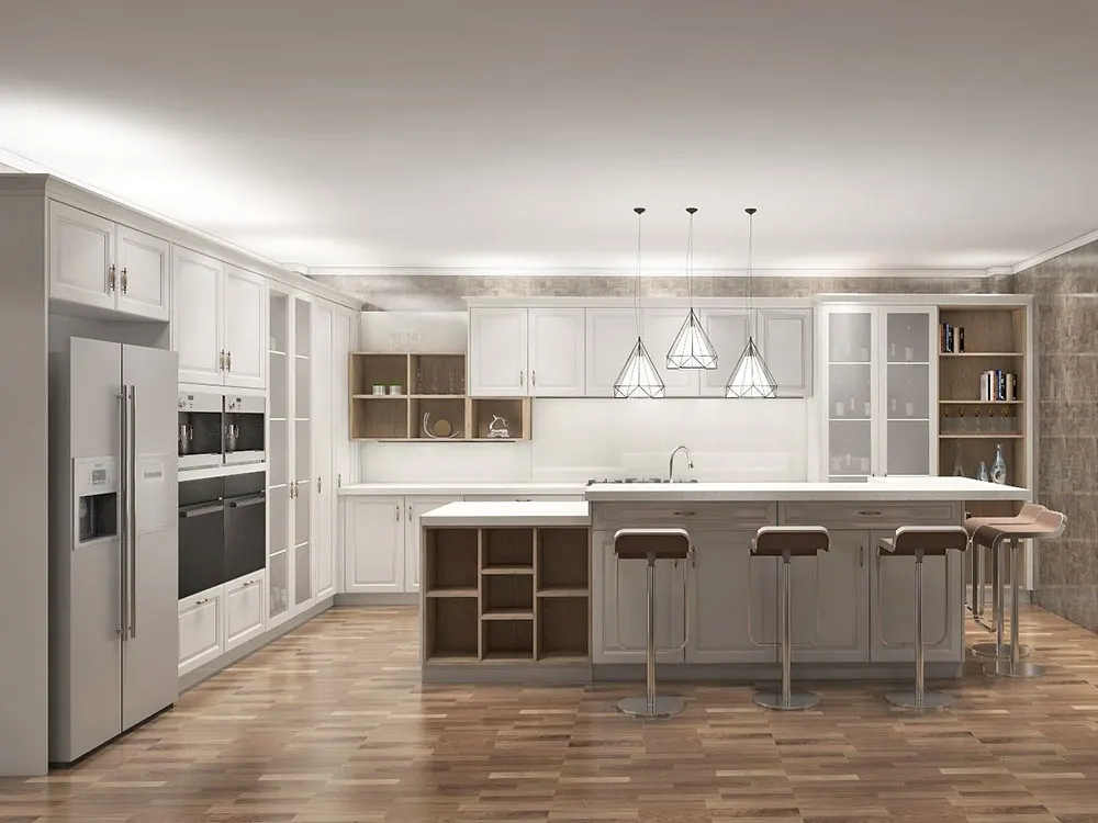 Pa Furniture Luxury White Pvc Custom Design Rta Shaker Modular Modern Kitchen Cabinet Set - Buy ...