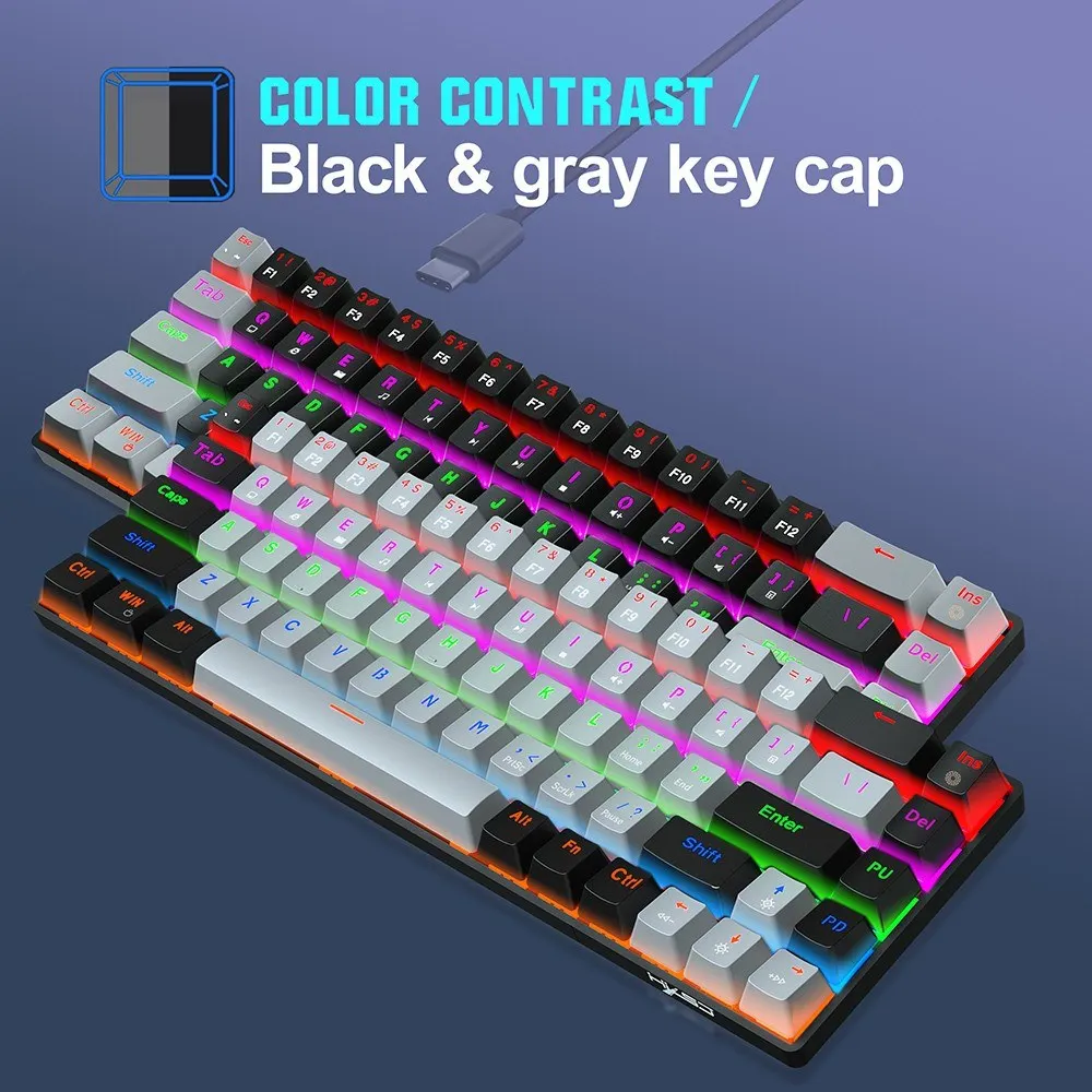 Hot Sale Gaming 60% Mechanical Keyboard Red Blue Axis Switches Color ...