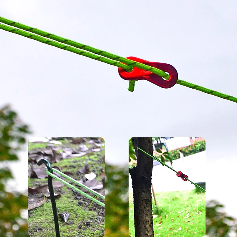 13ft Camping Tent Outdoor Windproof Reflective Tent Ropes with Aluminum ...