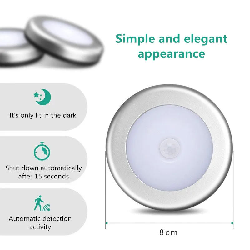 Bed Led Motion Sensor Motion Sensor Round LED Cabinet Light Energy ...