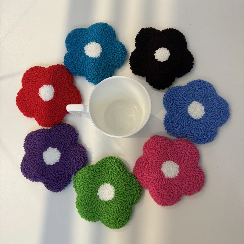 Cute Flower Pattern Handicraft Mug Rug Coaster - Eco-friendly