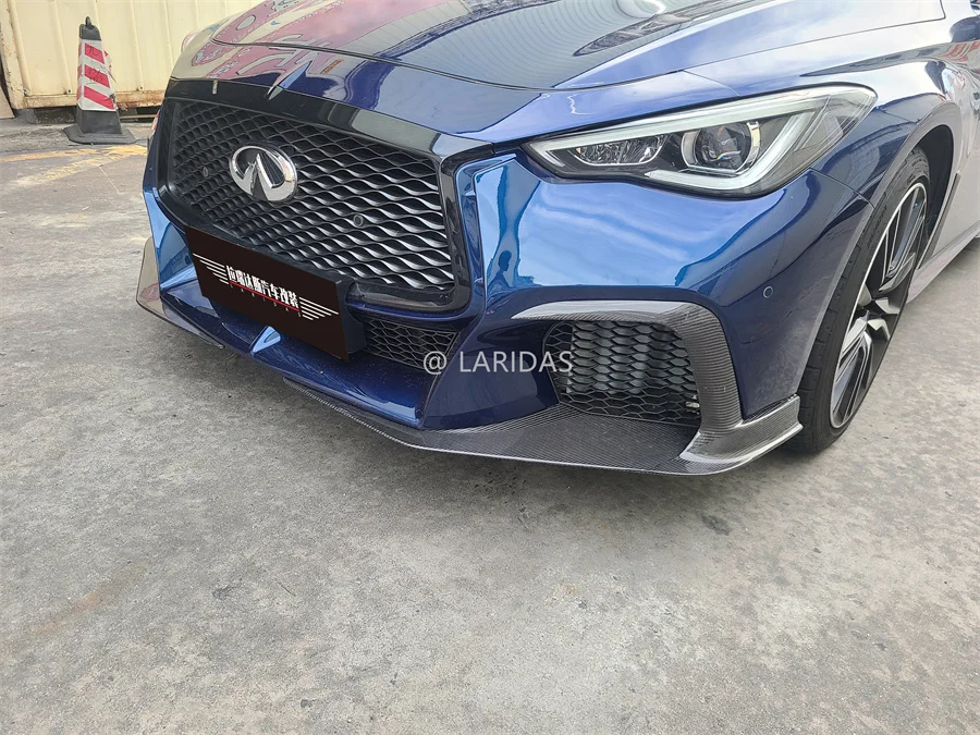 Project Black S New Carbon Fiber Front Bumper Lip Kit for Infiniti Q60 ...