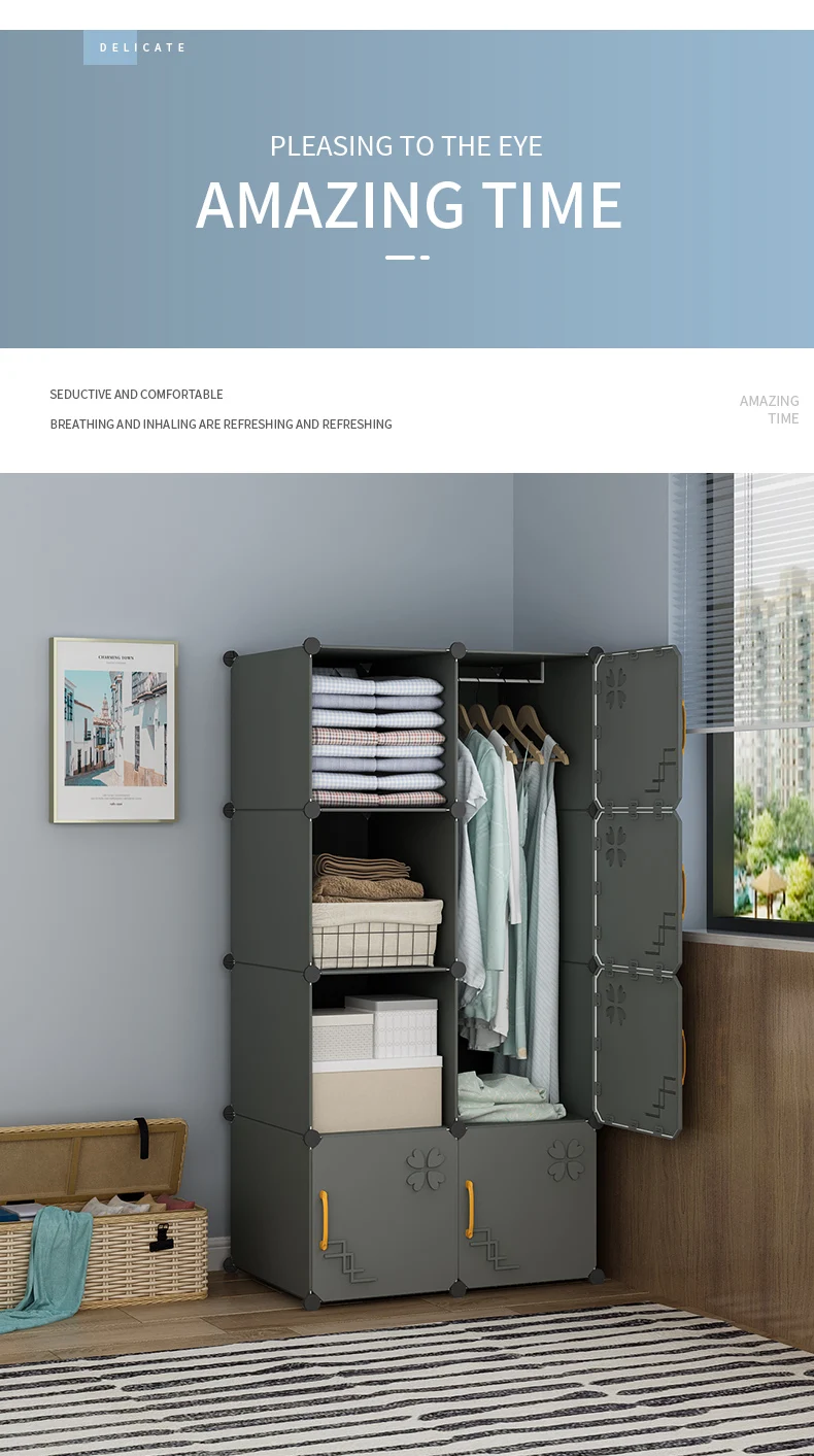 Wholesale Folding Modern Bedroom Plastic Wardrobes