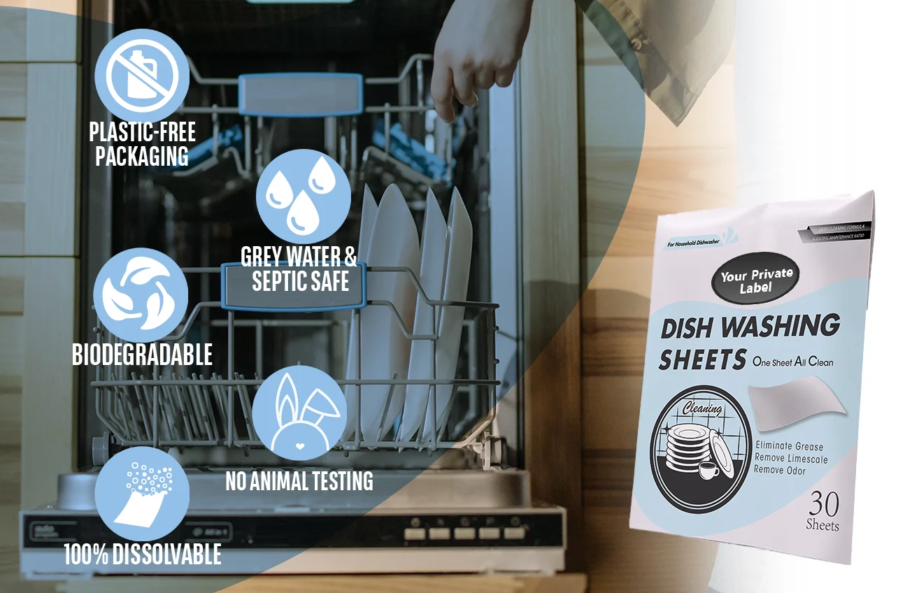 Eco-friendly Dishwasher Sheet - Biodegradable & Efficient