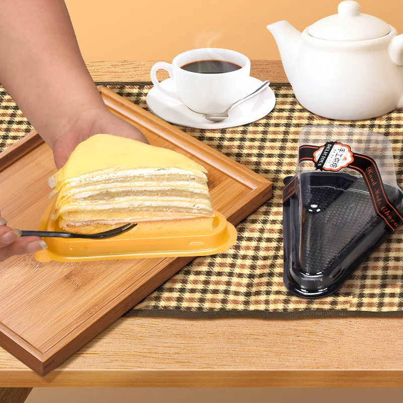 Food Packaging Sandwich Bakery Cake Slice Containers Clear Plastic ...