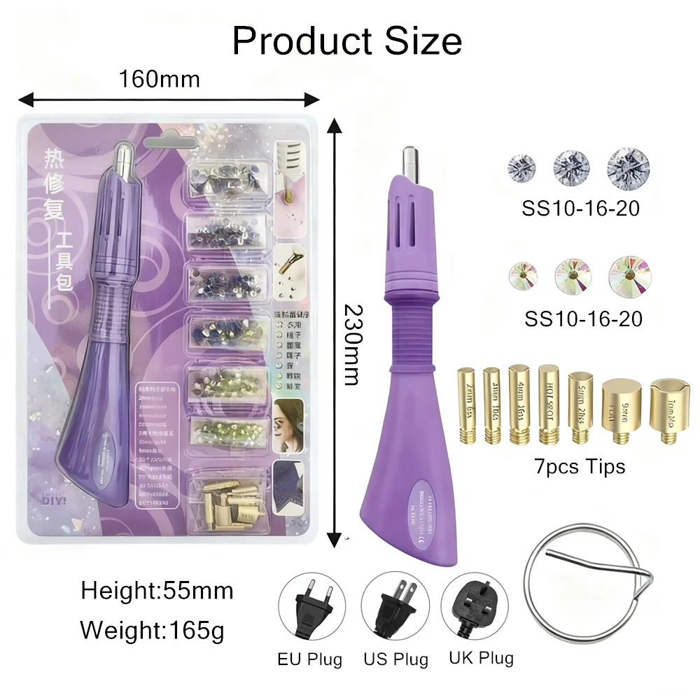 Hotfix Rhinestone Applicator 7 in 1 Hot Fix Rhinestone Applicator Wand ...
