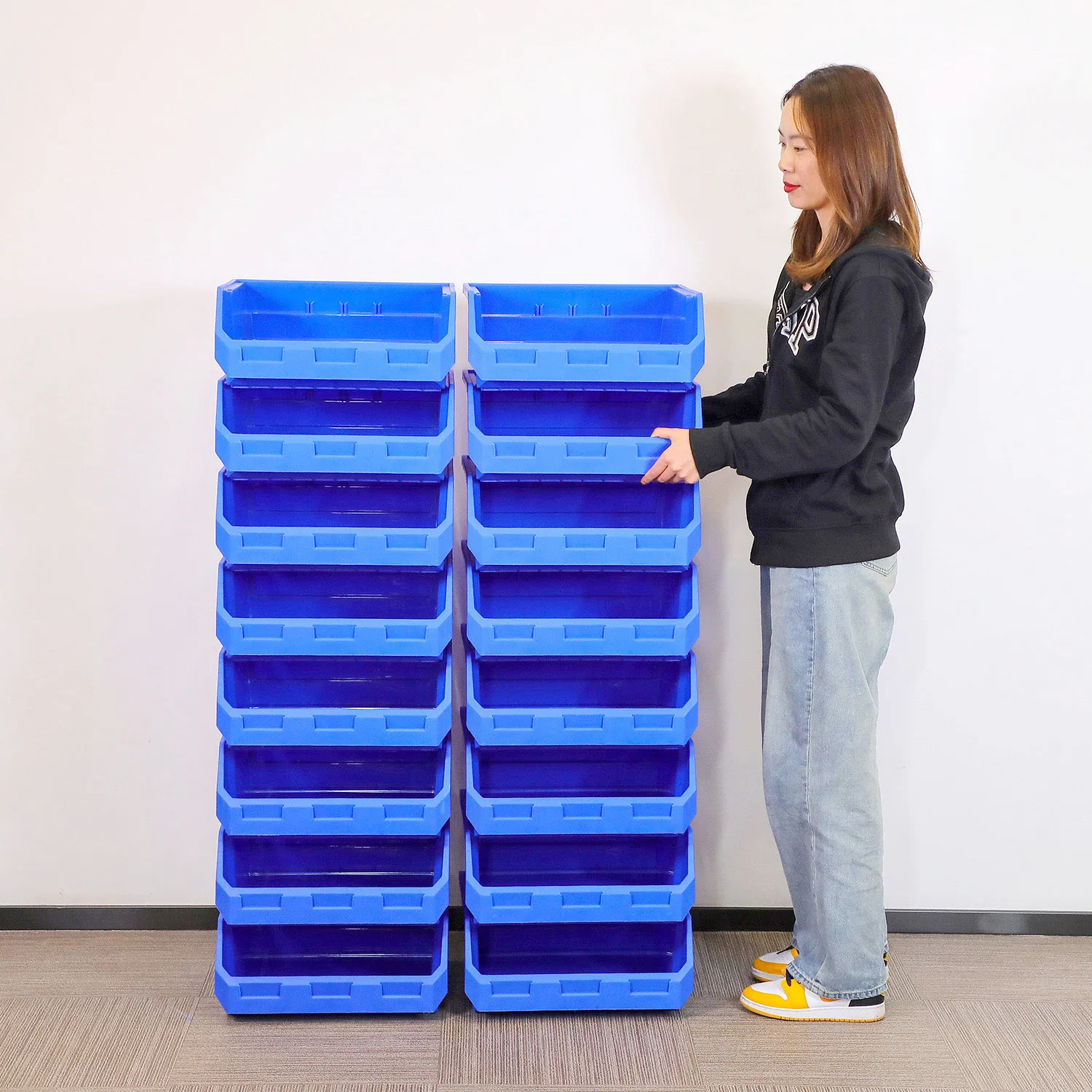 Warehouse Front Open Plastic Stackable Storage Pick Bins