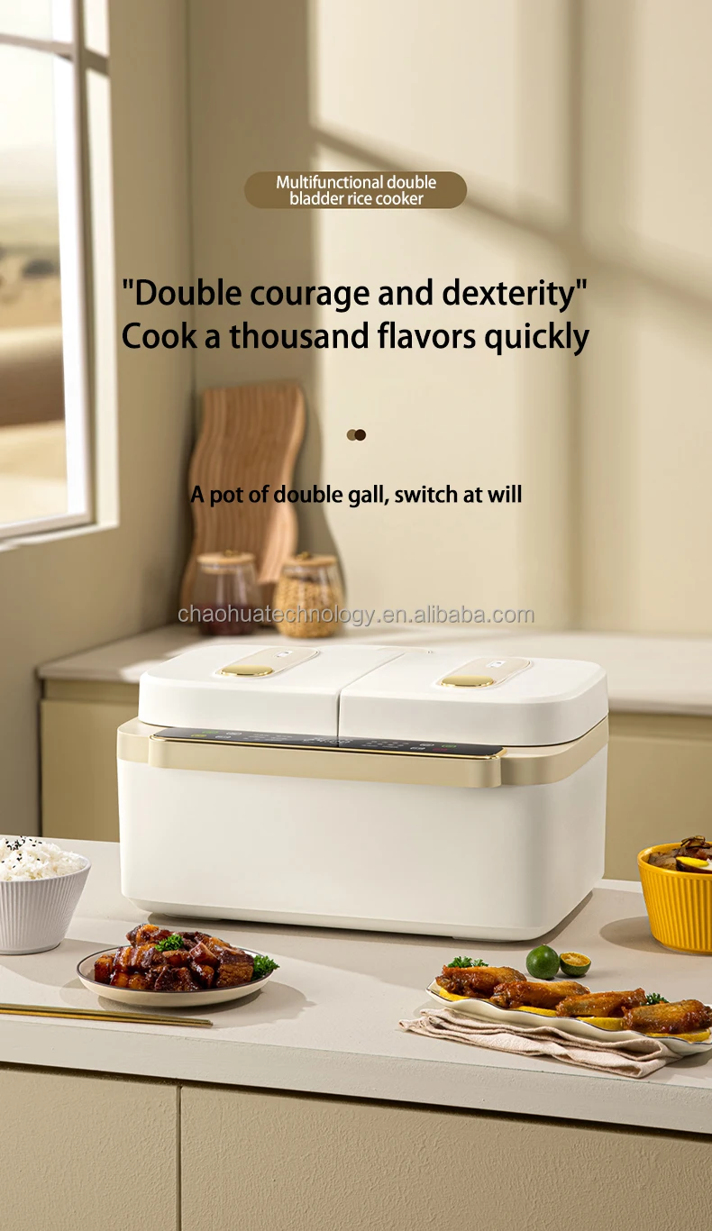 2024 New Model Double Gall 2l+2l Intelligent Rice Cooker Multi ...