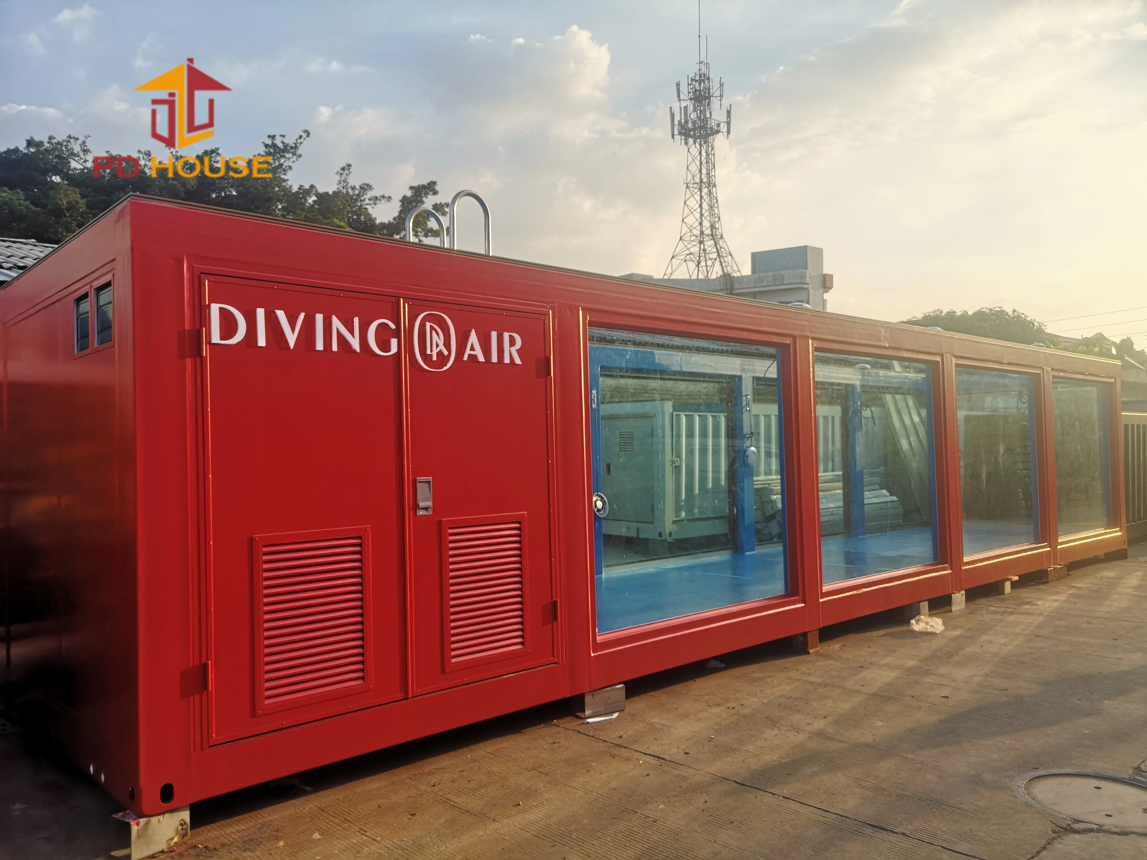 40 Ft Portable Mobile Outdoor Ground Container Diving Wave Making Pool ...