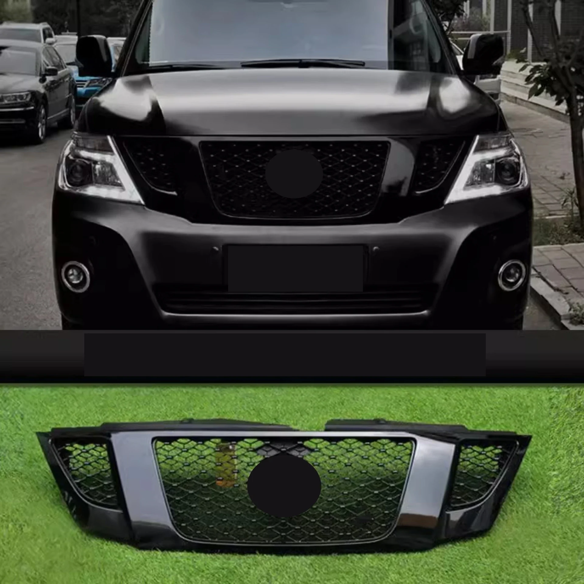 Front Bumper Grill Mask Radiator Grille For Nissan Patrol Y62 Convert ...