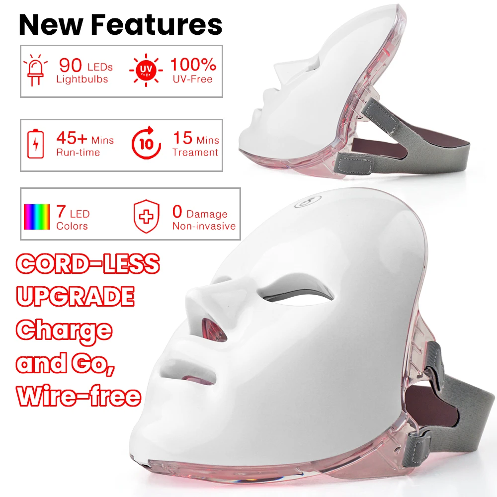 Rechargeable Pdt Photon Facial Skin Care Light Beauty Therapy Red Nir ...