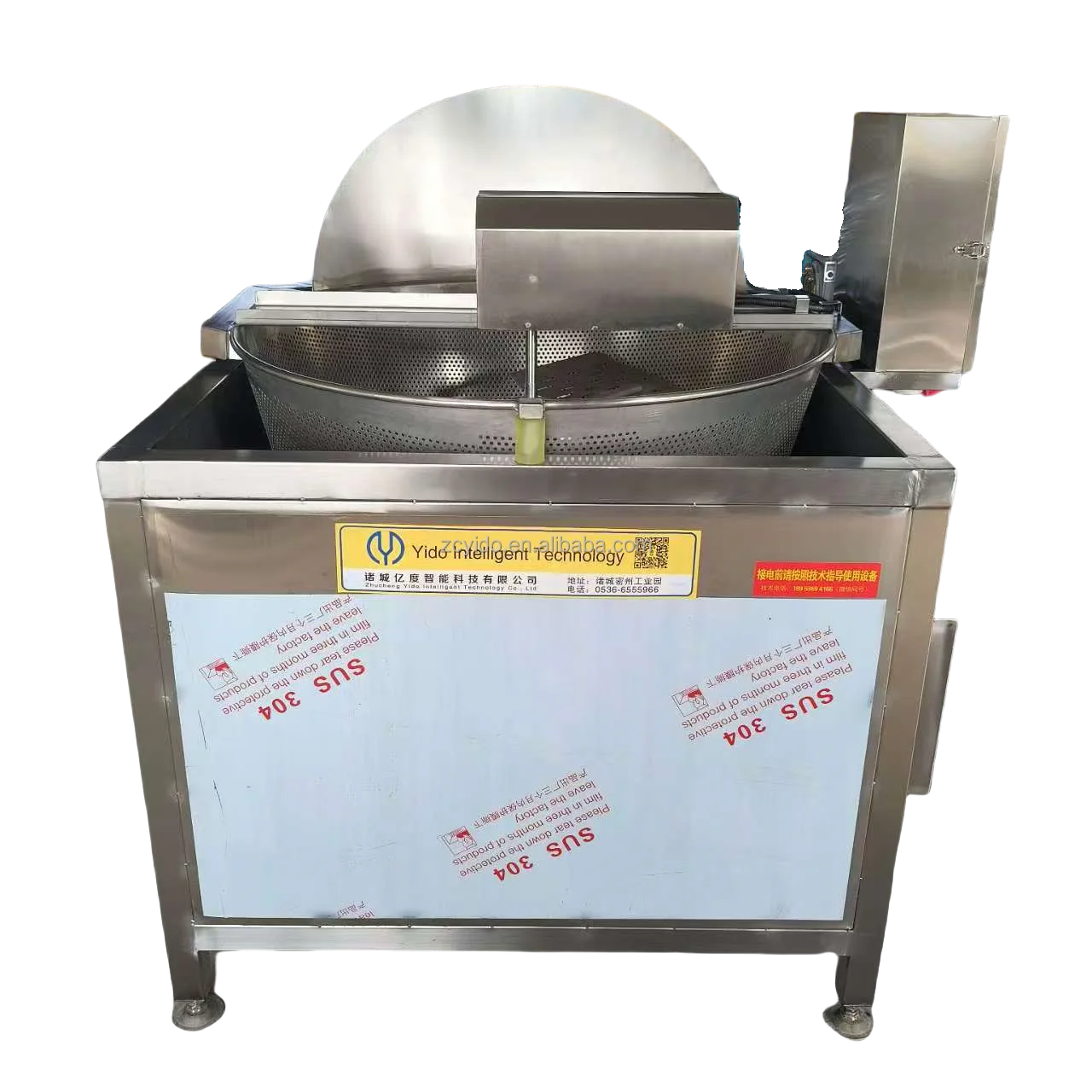 Industrial Food Frying Machine Automatic Discharge Electric Deep Fryer ...