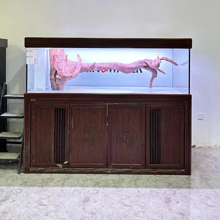 Custom Large Glass Fish Aquarium with Aluminum Base Cabinet - OEM