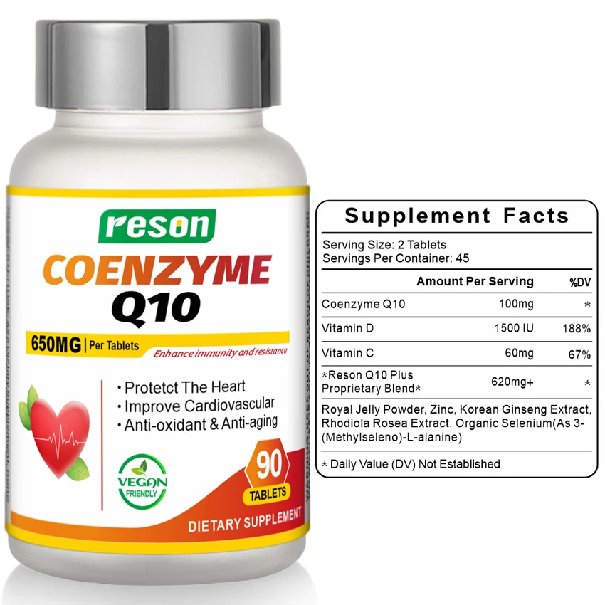 Vegan Coenzyme Q10 Capsules - 1000mg Softgels for Health