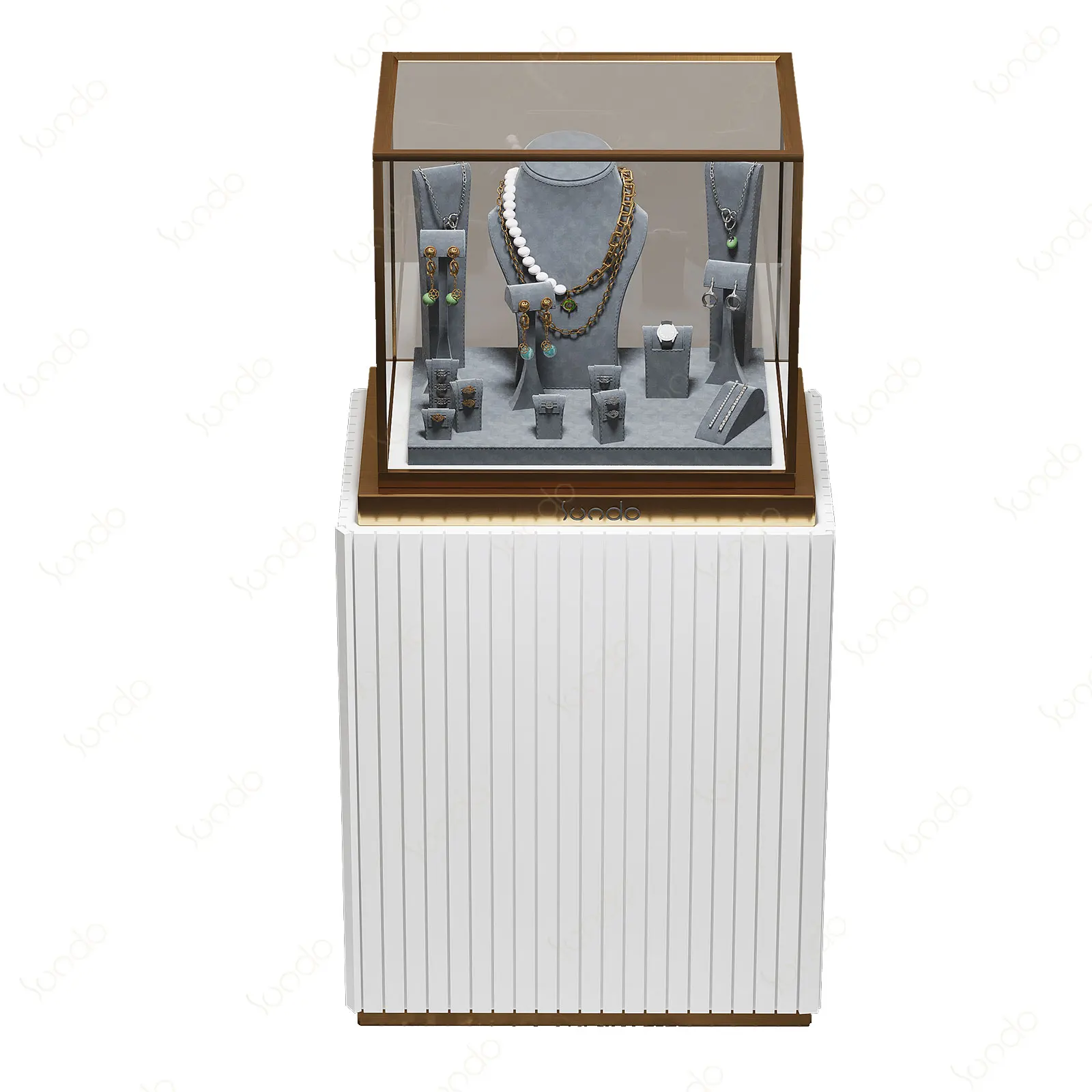 Luxury Jewelry Display Counter - Suede Props Set for Window Show