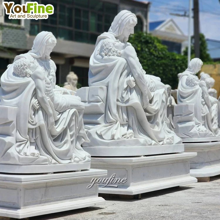 Custom Hand Carving Marble Stone Sculpture Religious Pieta Statues for ...
