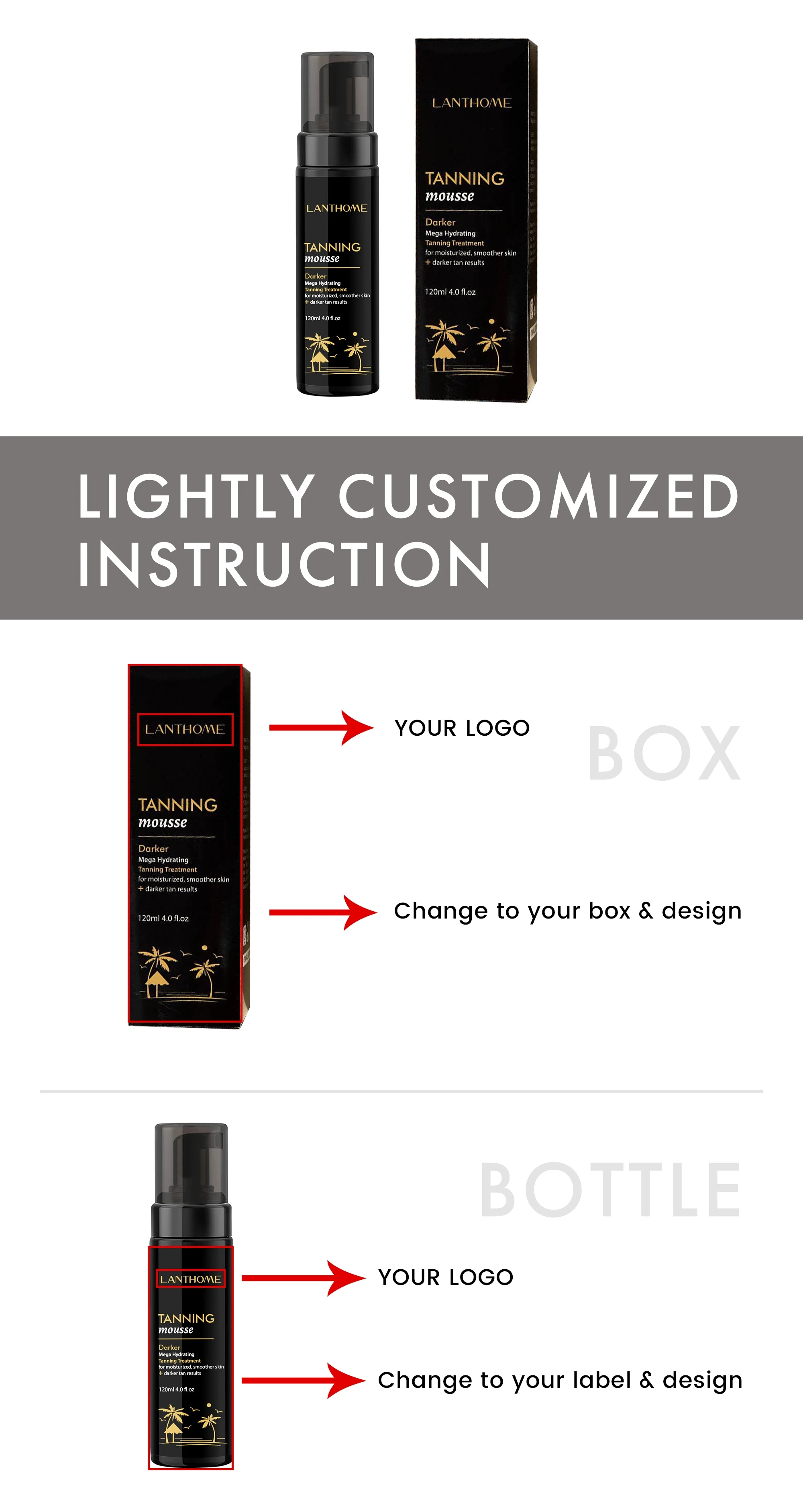 Private Label Organic Vegan Sun Instant Self Tan Foam Facial Tanner Lightweight Fake Body Face ...