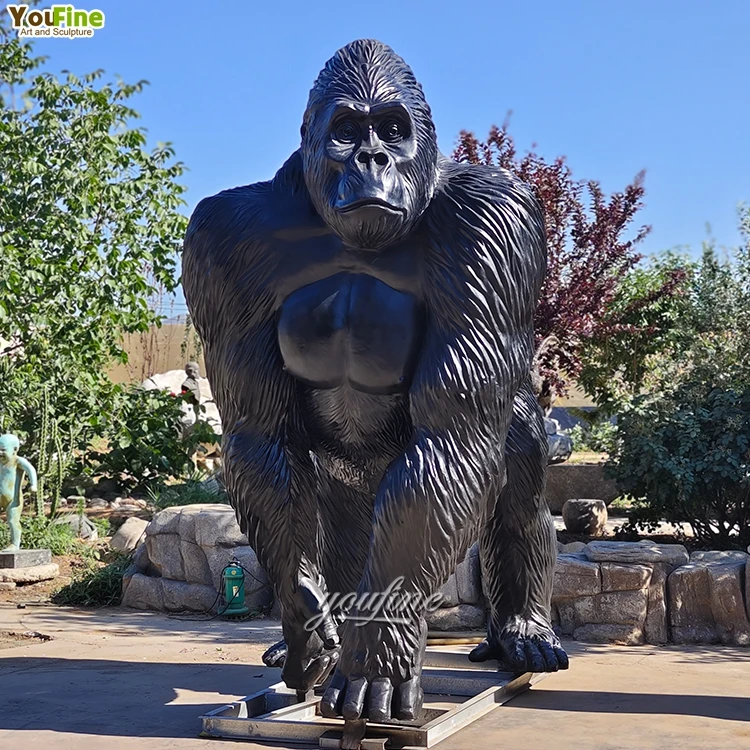 Primate Wildlife Sculpture Zoo Exhibits Lifesize Bronze Gorilla Statue ...