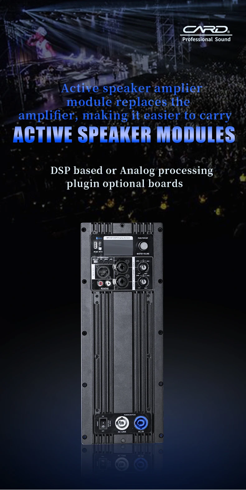 Professional Dsp Active Speaker Amplifier Module Blue Tooth Bt Usb Port Class D Power Amplifier