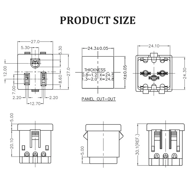 15A 125VAC US 3pin Furniture Power Strip - Versatile & Safe