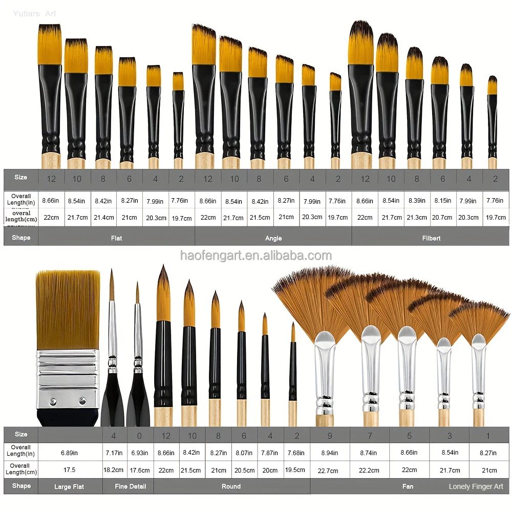 32pcs Paint Brush Set - Eco-Friendly, Professional Art Tools
