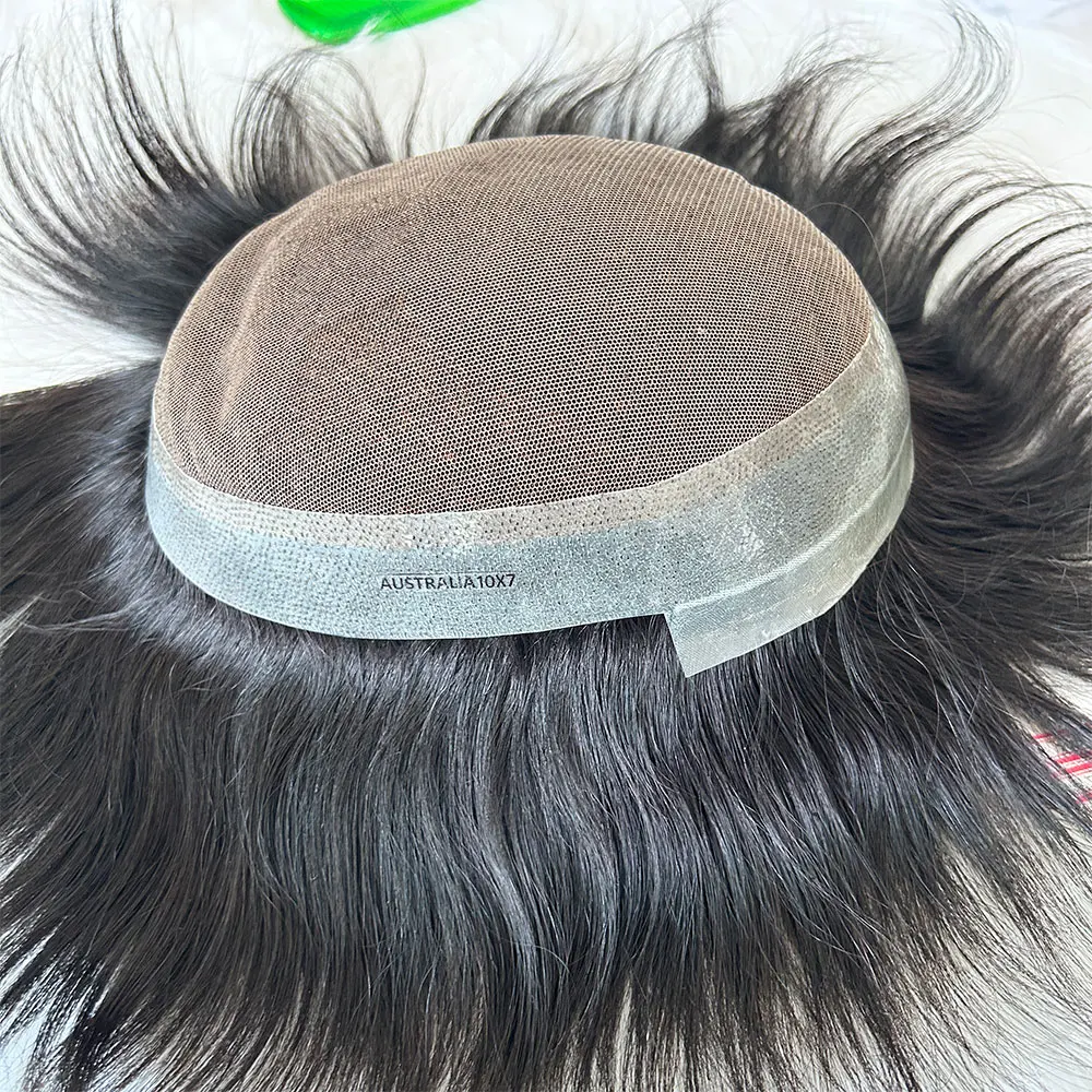 Custom Australia 100% Human Hair Base Wave Black Lace and PU Durable ...