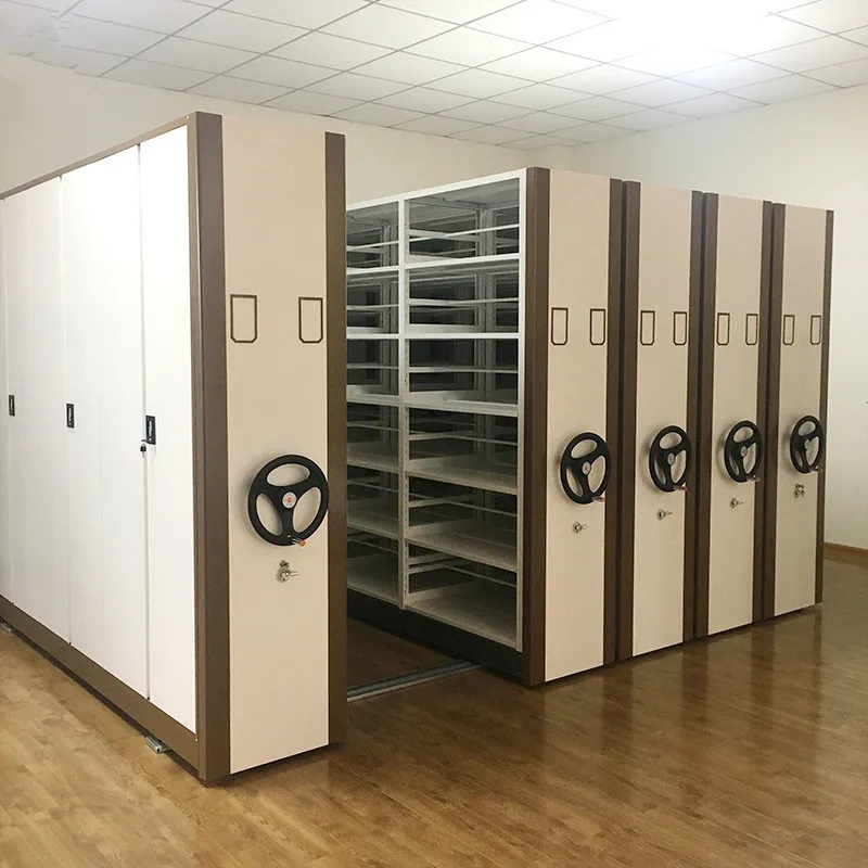 Movable Bookcase File Cabinet System For Bank Hospital Intelligent File ...
