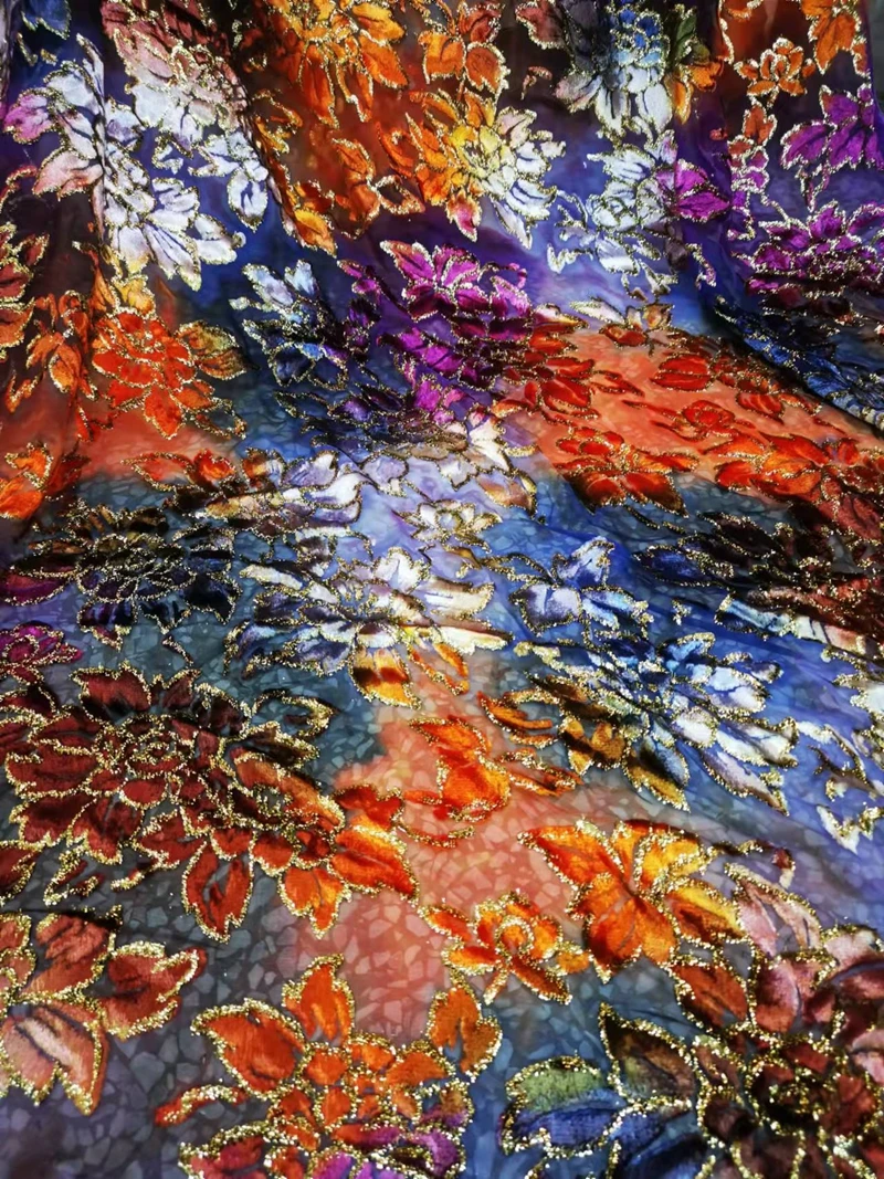 2023 New Lurex Pure Silk Metallic Jacquard Fabric for Somali Dirac