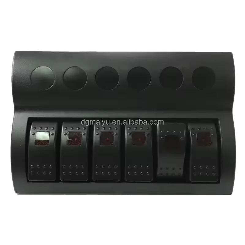 White Marine Switch Panel Boat 6 Gang Switch Panel 12-24V Blue LED ...