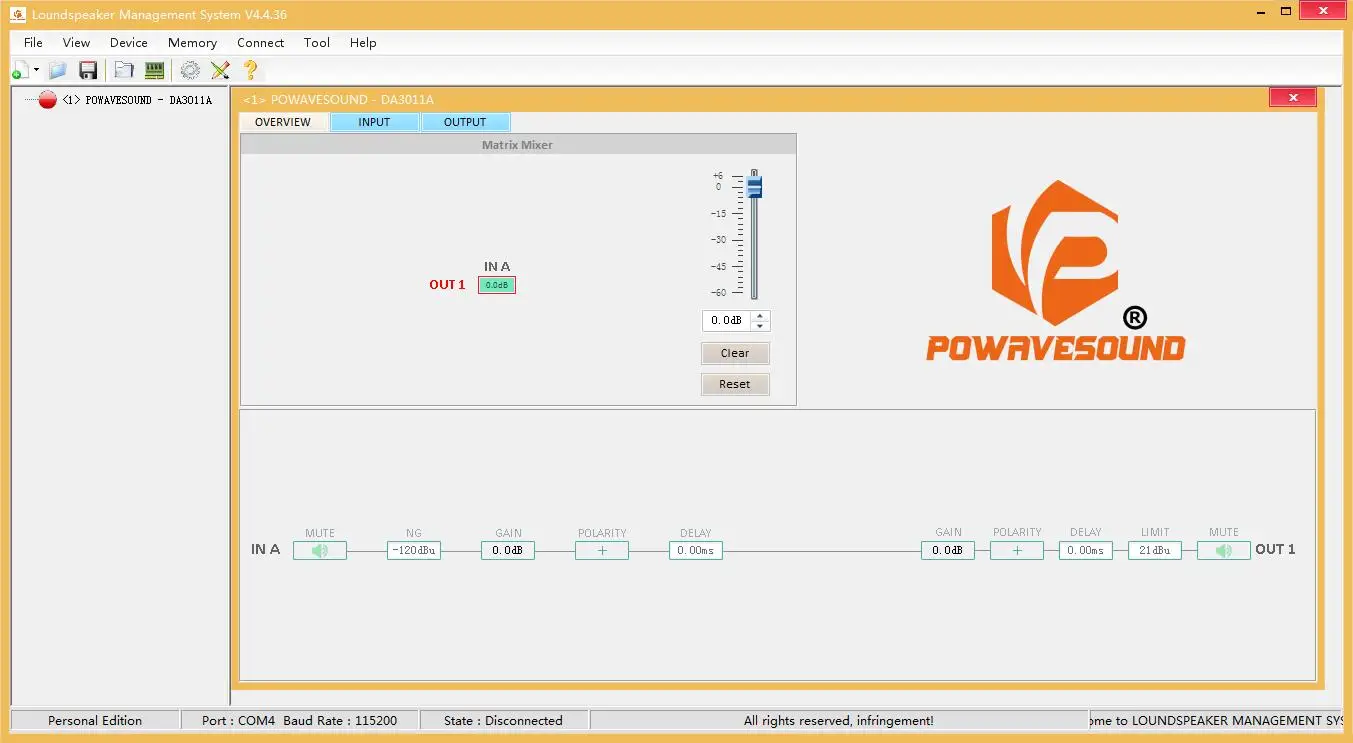 DSP Class D Power Amplifier Module for Powered PA Subwoofer OEM