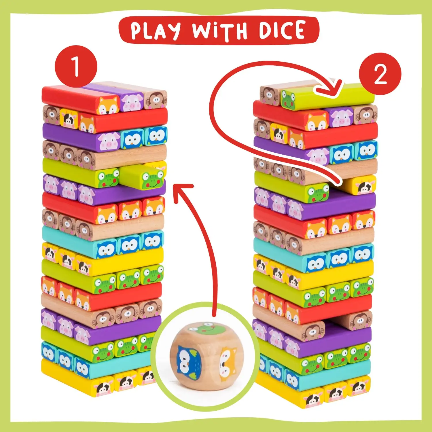 Classic Wooden Tumble Tower Game Blocks - Educational Toy