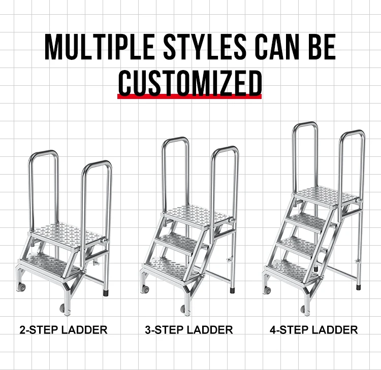 Safety Durable Aluminum Folding Staircase Step Ladder With Handle Stool ...