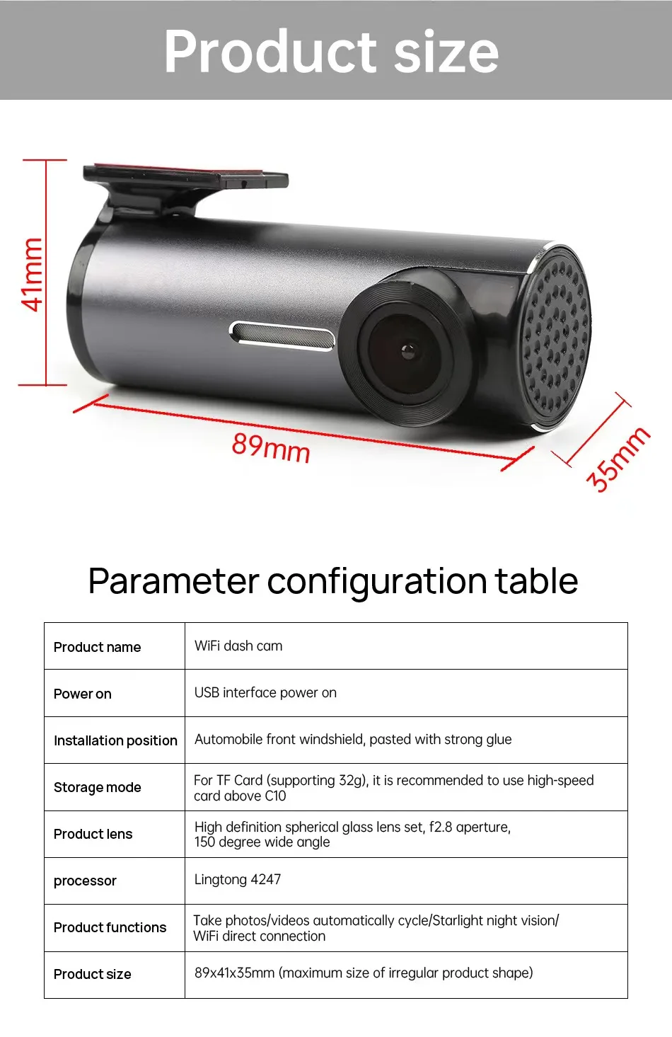 Dash Cam Wifi Full Hd 1080p 270 Degree Truck Video Recorder Camera ...