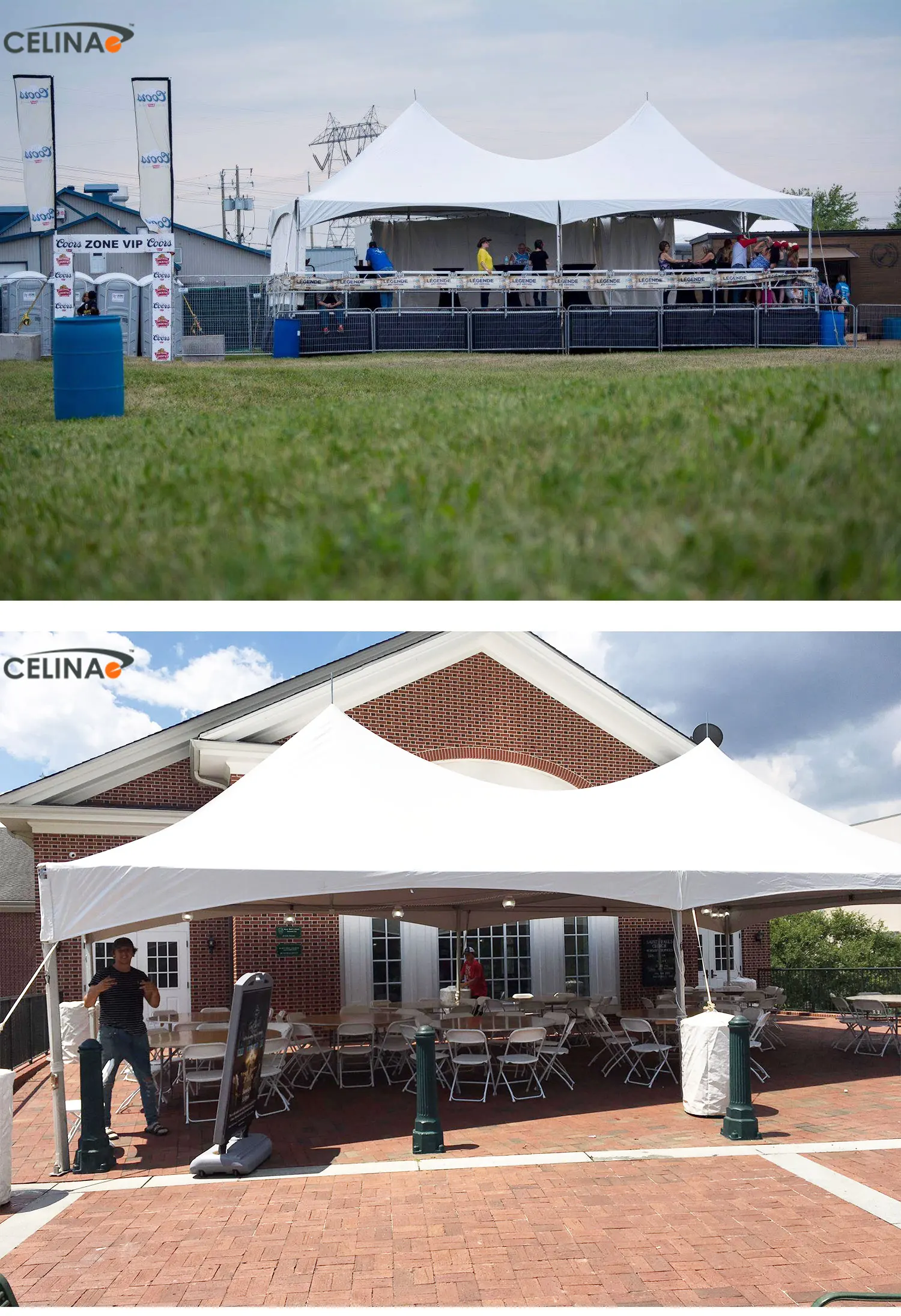 Rave Party Tension Top Tent 20'x20' - White Marquee Pagoda