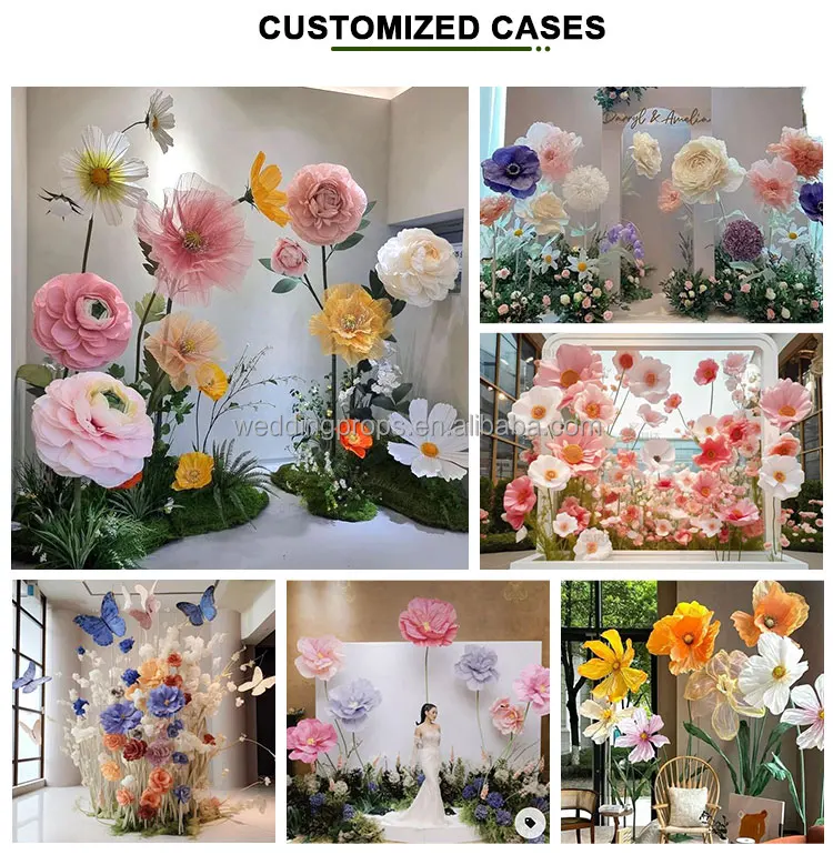 Giant Silk Organza Art Installation for Wedding Backdrop