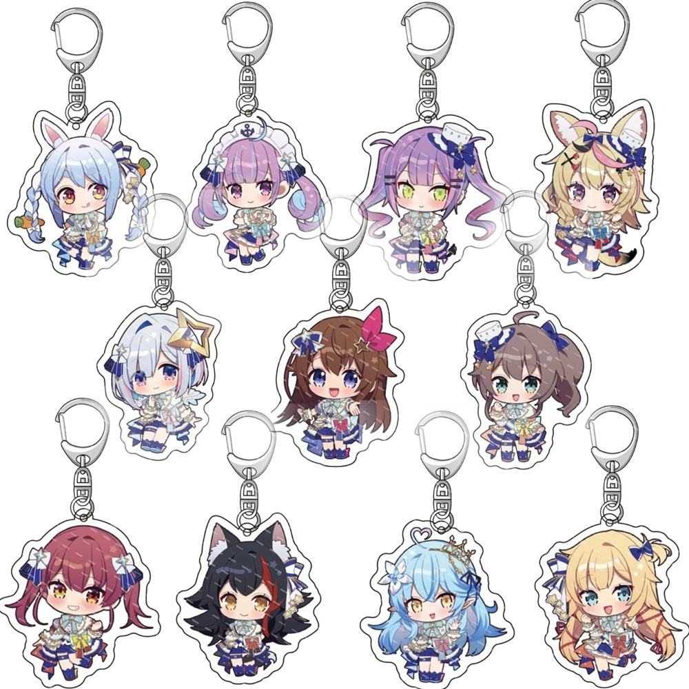 Cartoon Kawaii Anime Hololive Vtuber Cosplay Keychain Gawr Gura Watson ...