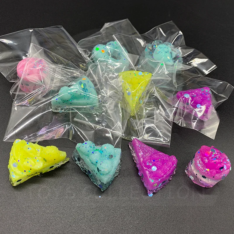 50mm Glitter Mochi Sticky Squishy Pizza Cake Squeeze Toy 2'' Inch ...