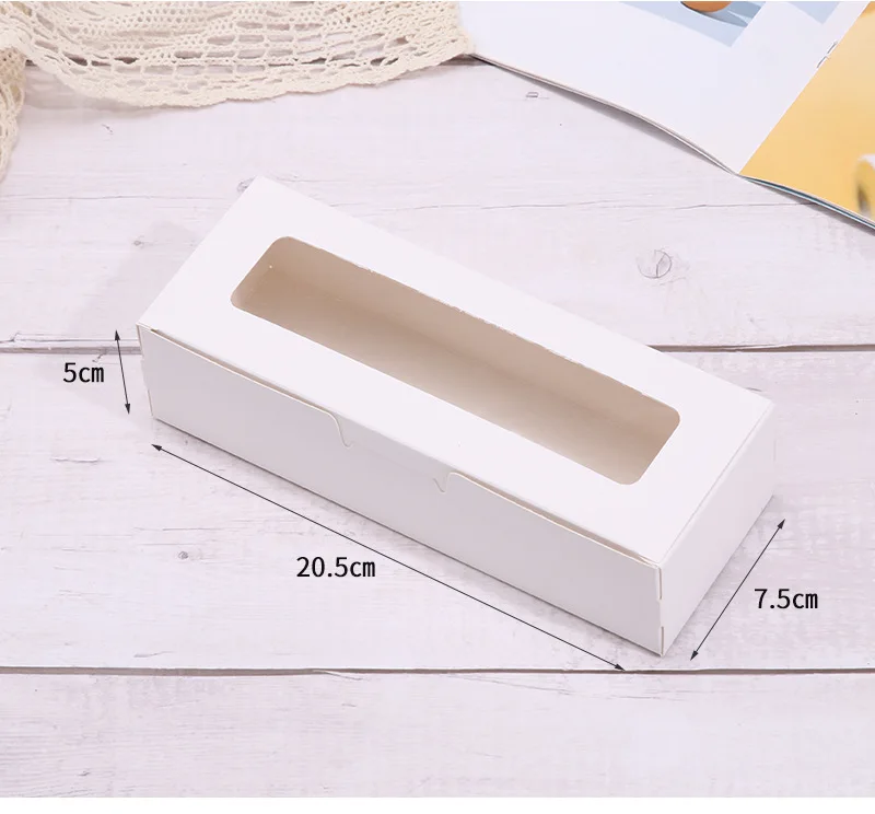 Rectangular Windowed Transparent Pastry Box Recycled Brown Paper Boxes ...