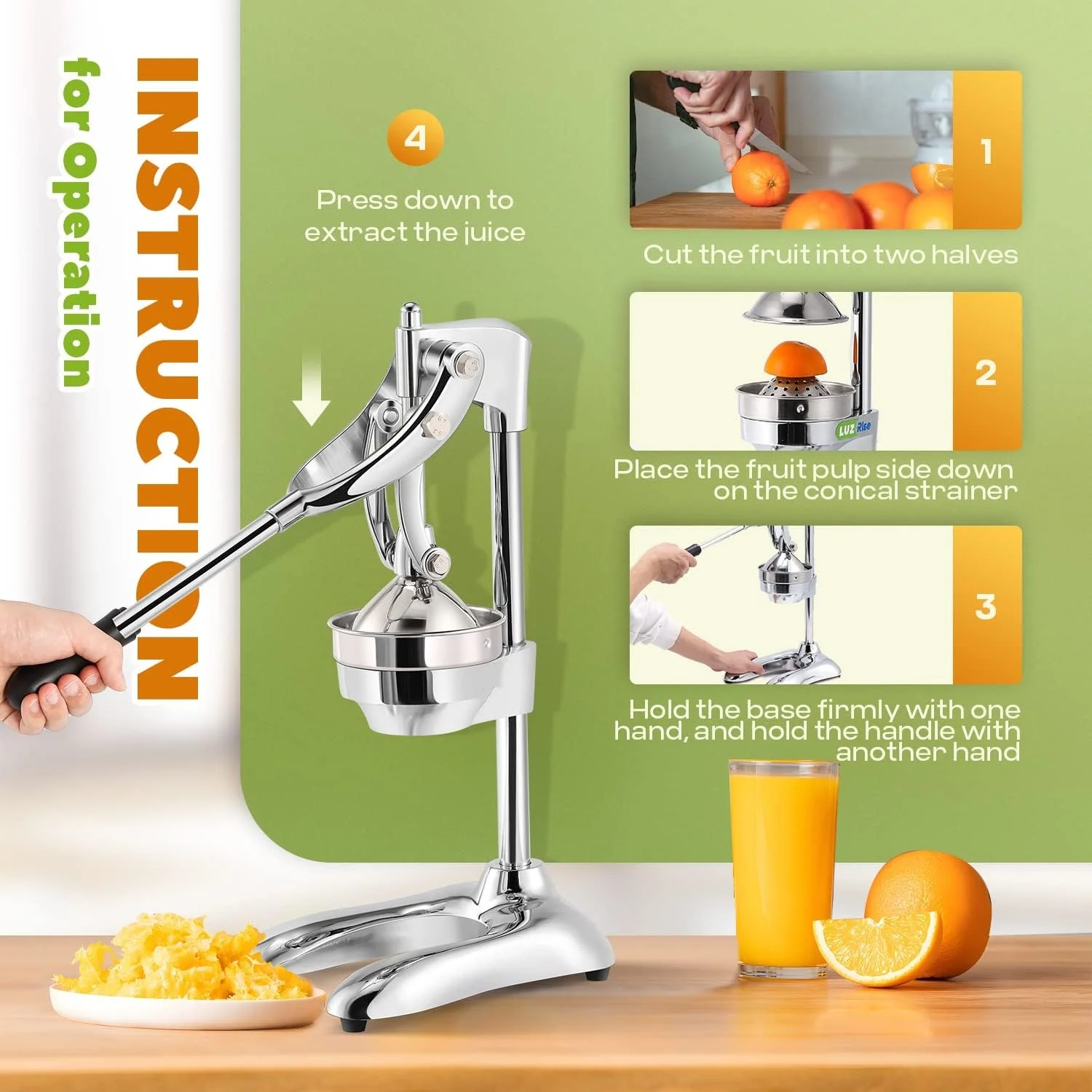 Manual Juicer Hand Press Professional Citrus Juicer Orange Lemon ...