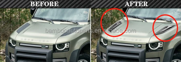 Car Front Bonnet Vents - Hood Side Trim Cover for Land Rover Defender