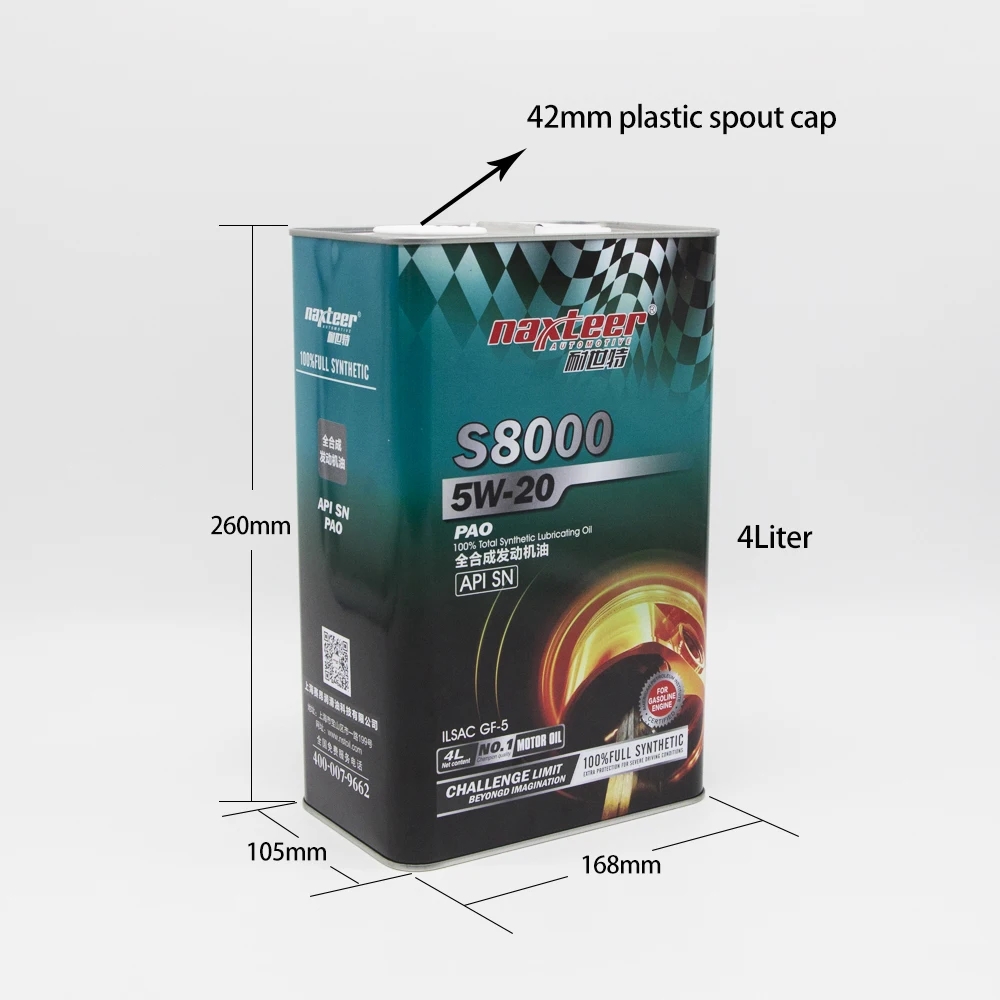 4 Liters Custom Logo Empty Square Tin Can 4000ml Metal Lubricant Engine ...